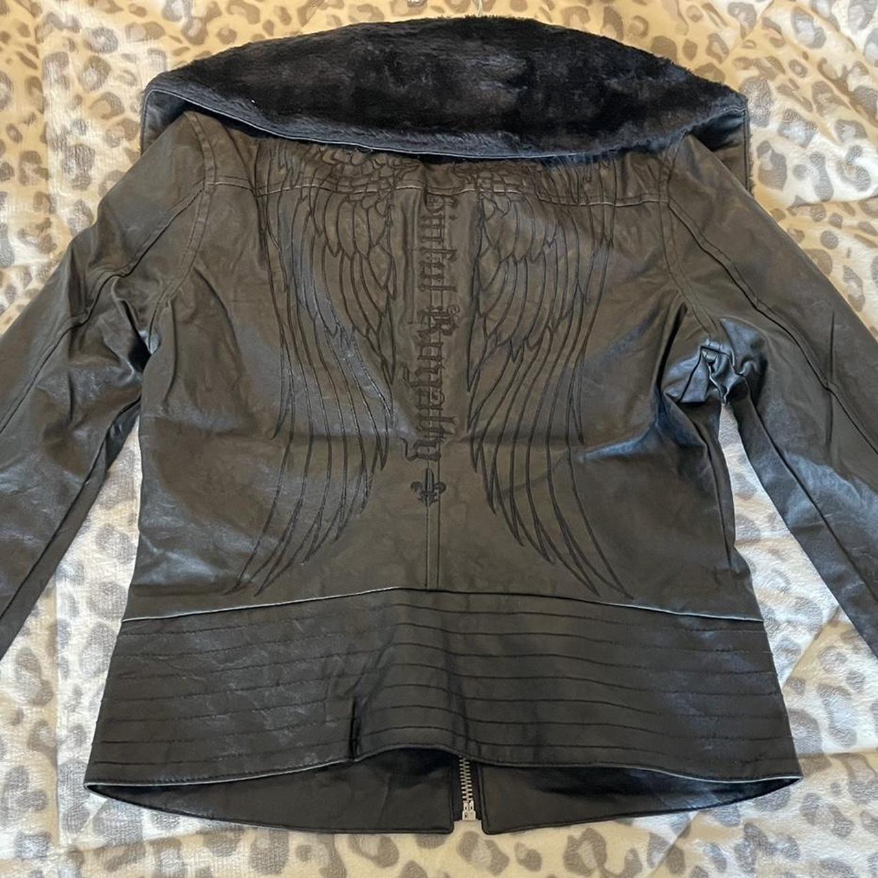 Sinful Affliction Vintage Leather Distortion Jacket... - Depop
