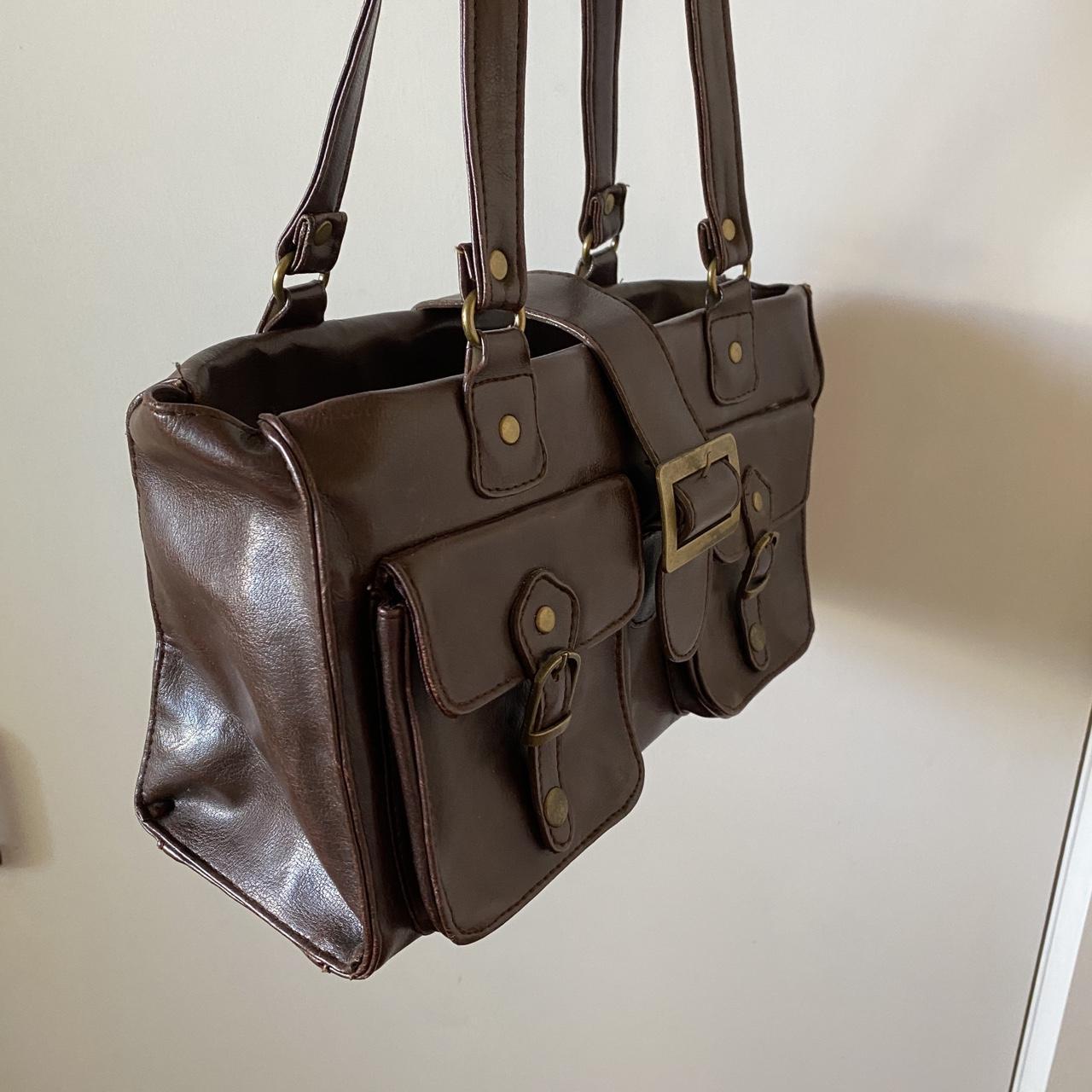 Brown faux leather utility bag Gorgeous utility bag... - Depop