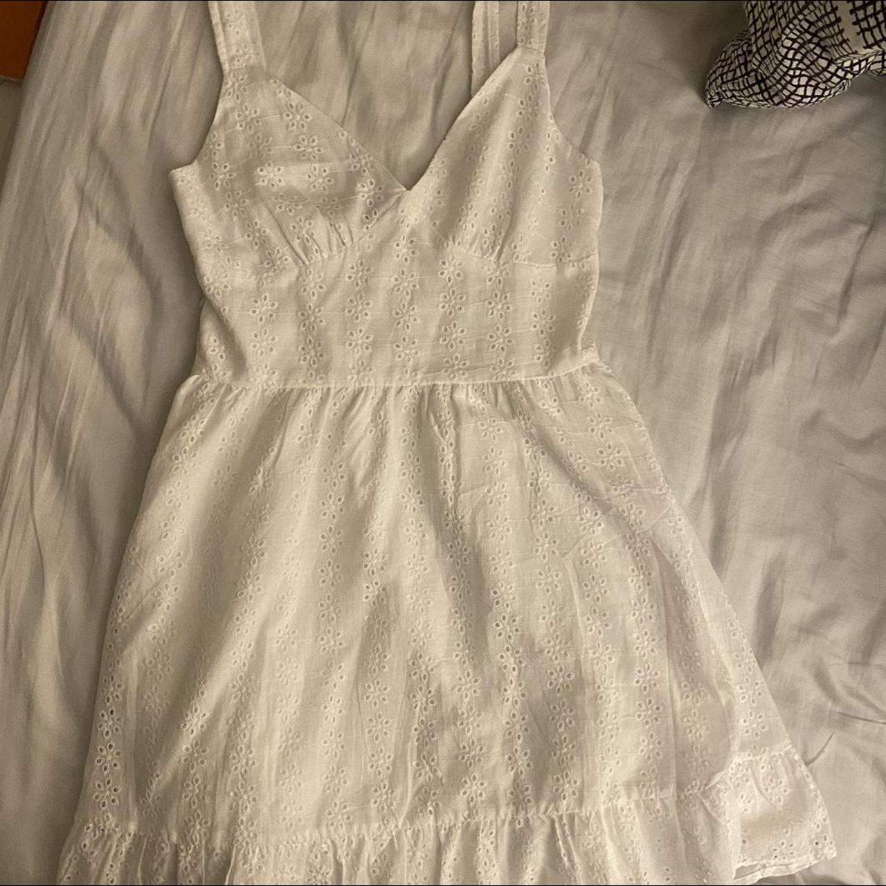 SHEIN Women's White and Cream Dress | Depop