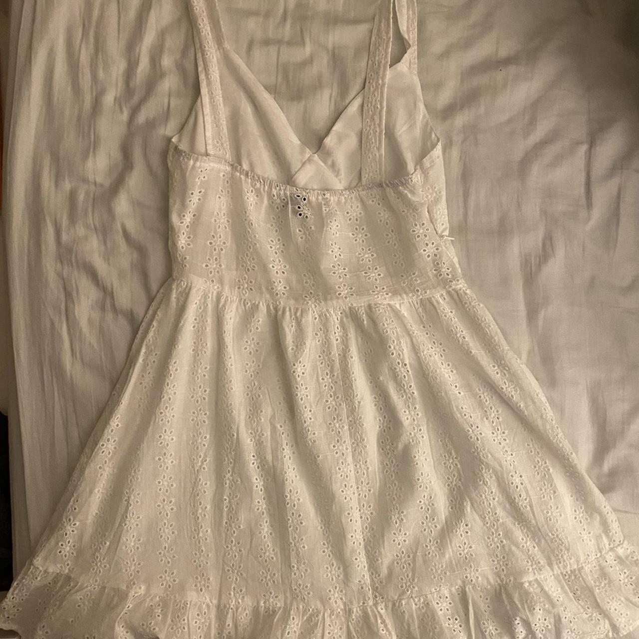 SHEIN Women's White and Cream Dress | Depop