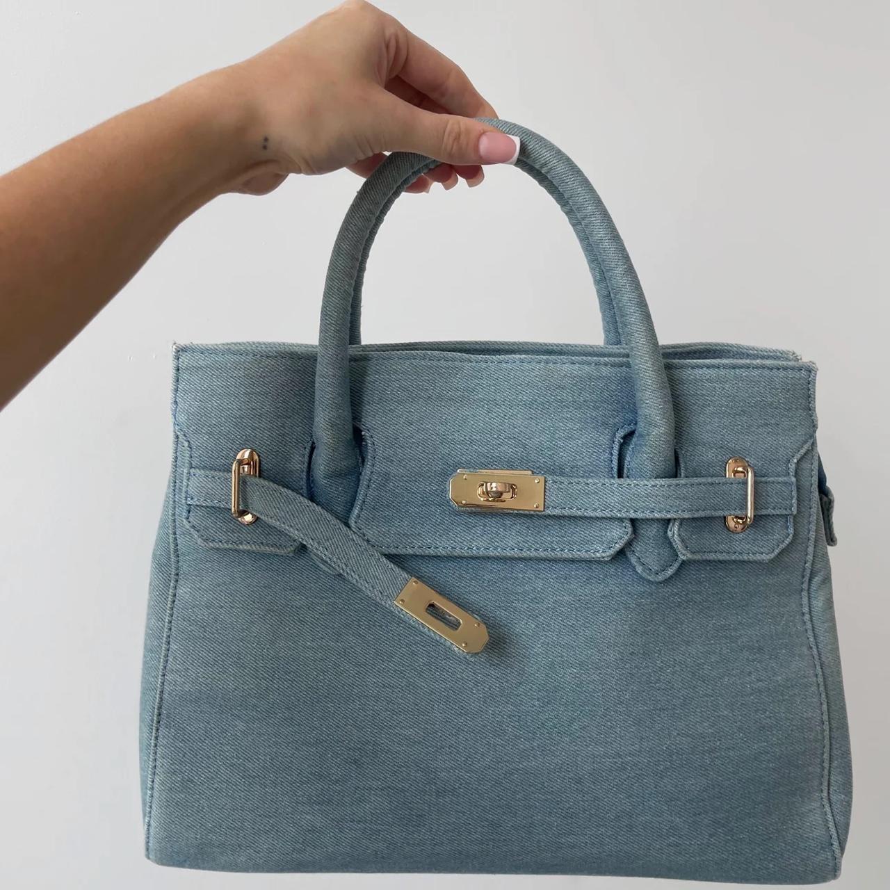 🤍 denim jirkin jean birkin style bag with zipper ... | Depop