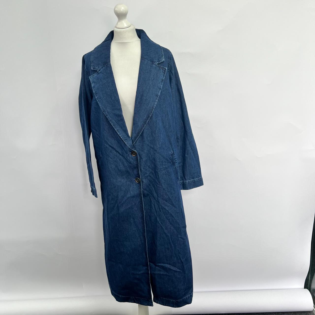 Anthropologie Long Denim Duster Jacket. Blue. UK... - Depop