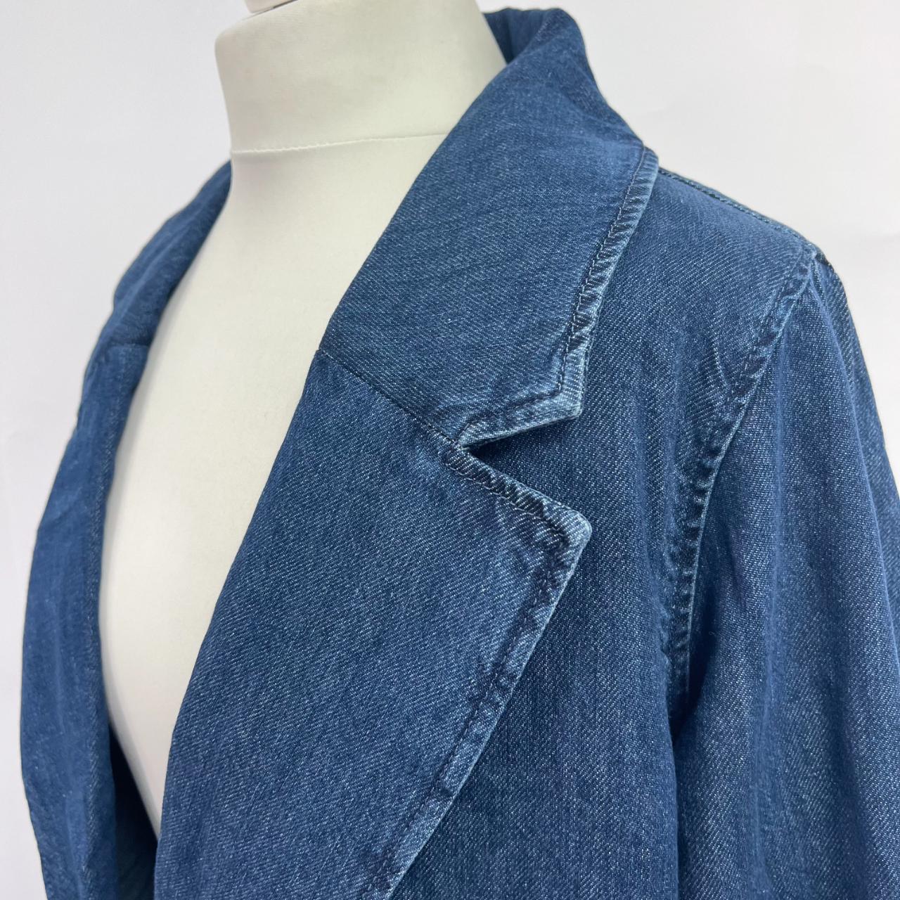 Anthropologie Long Denim Duster Jacket. Blue. UK... - Depop