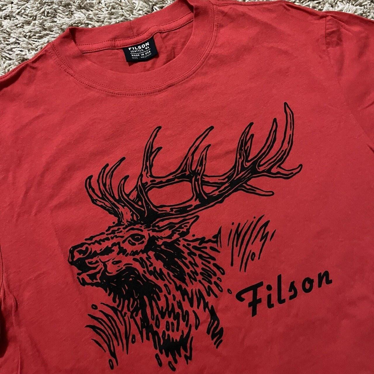 Filson Elk Deer Buck Hunting Tee Shirt Made In USA... - Depop