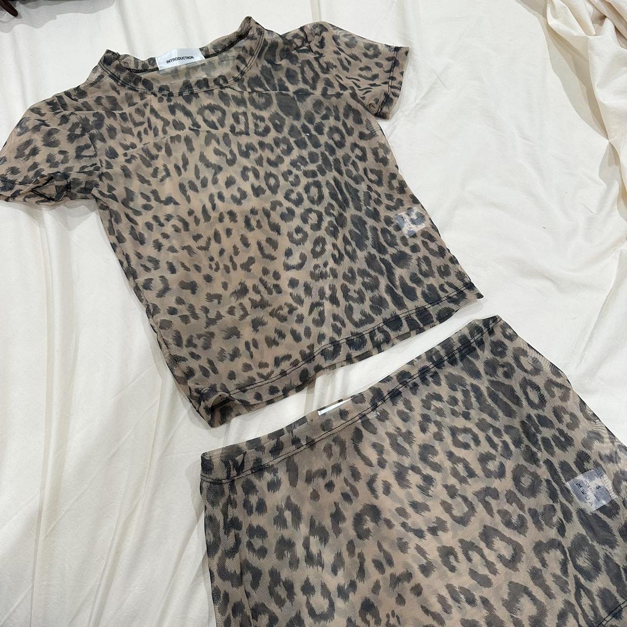 mesh cheetah set could work as a cover up or wear a... - Depop