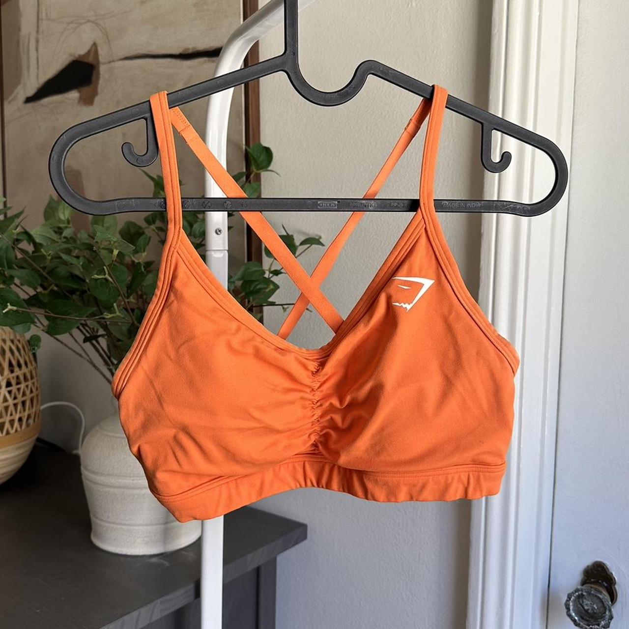 Gymshark Orange Sports Bra Size S🤍 #gymshark... - Depop