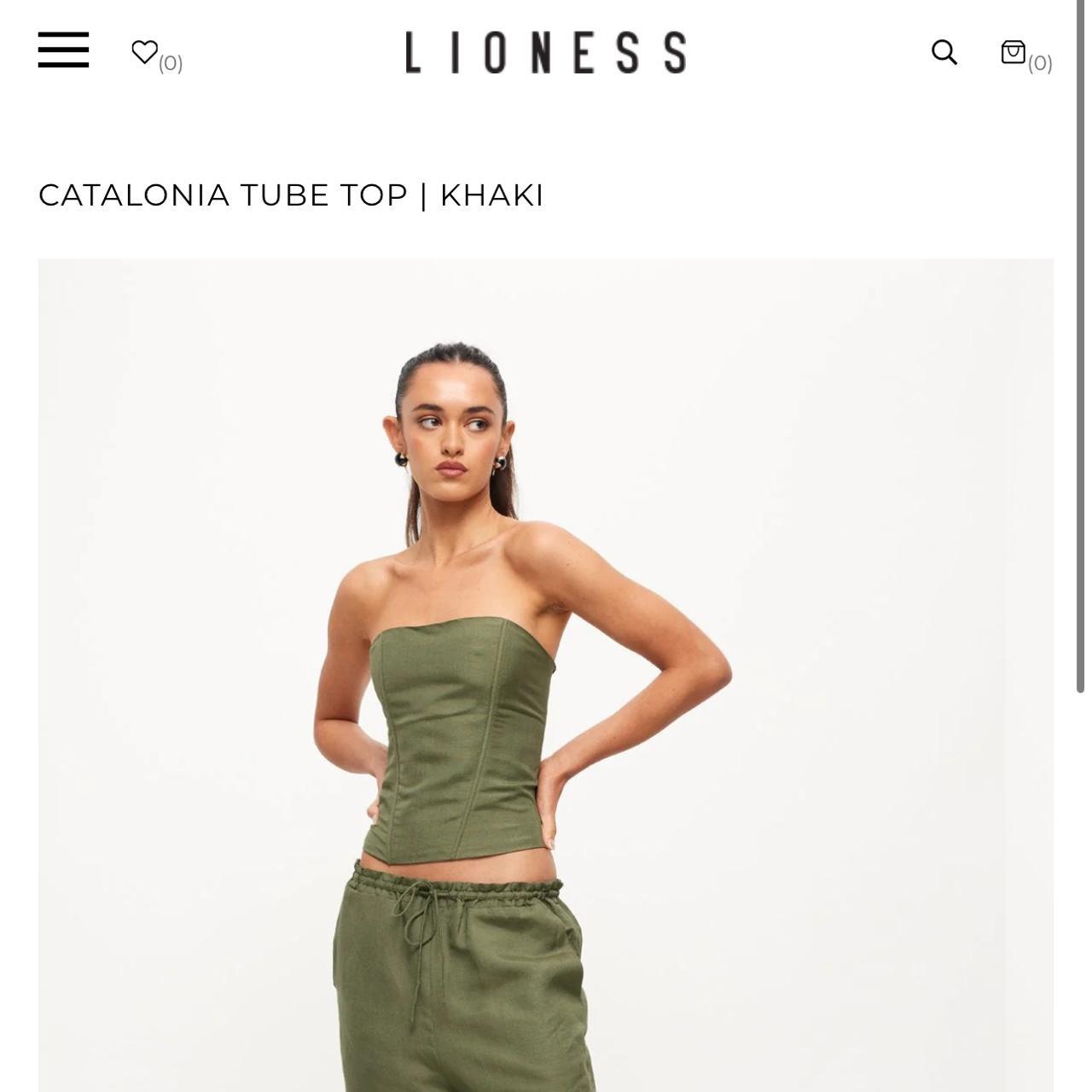Lioness Catalonia tube top in khaki ️ so cute just... - Depop