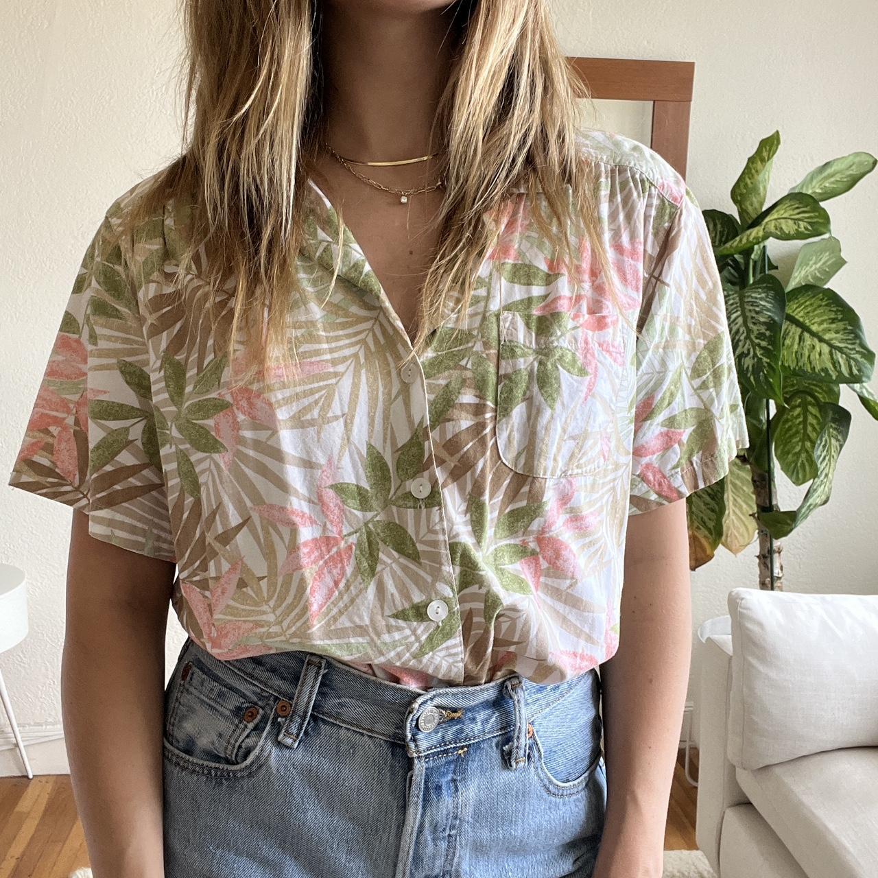 Vintage Hawaiian Button-Down Shirt First photo for... - Depop