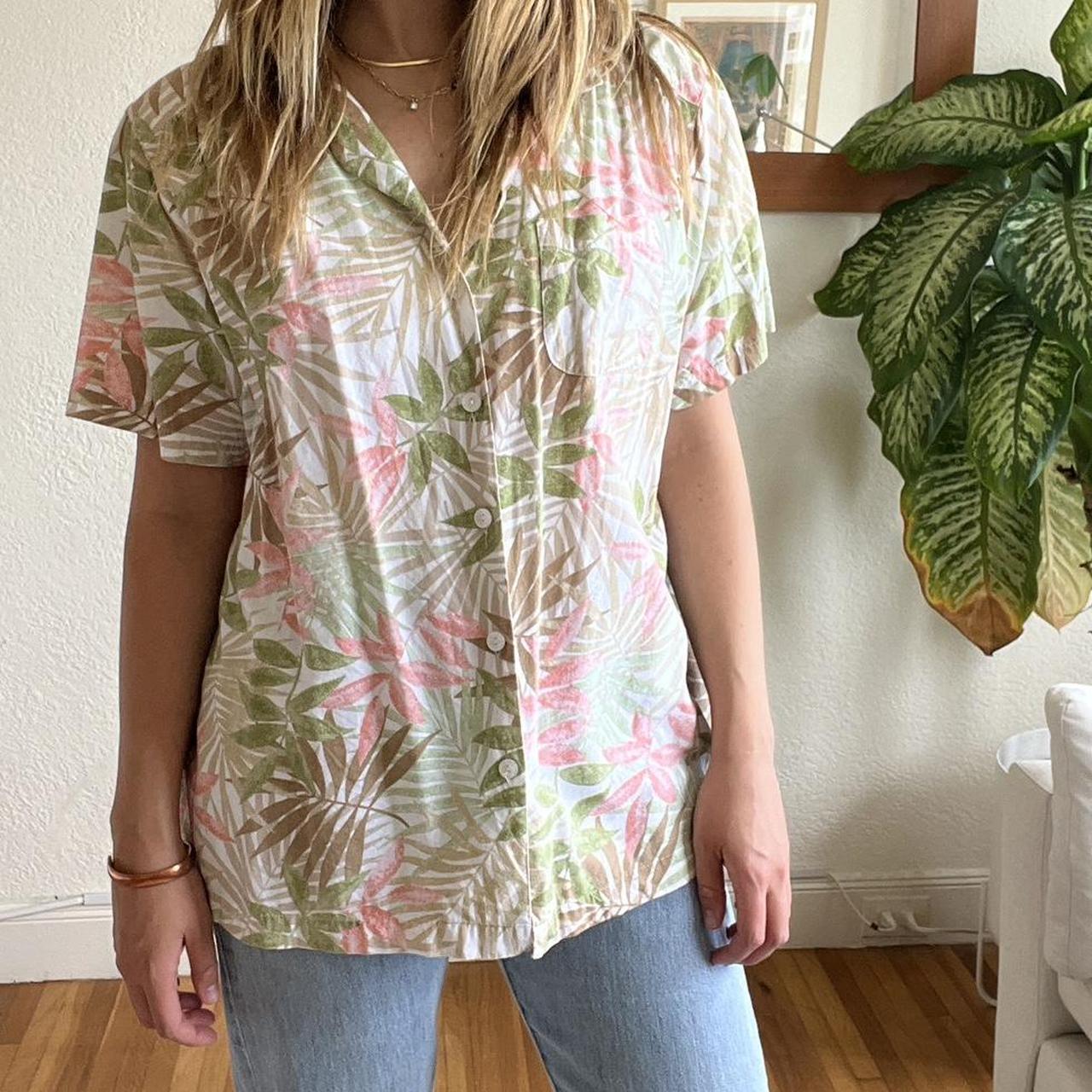 Vintage Hawaiian Button-Down Shirt First photo for... - Depop