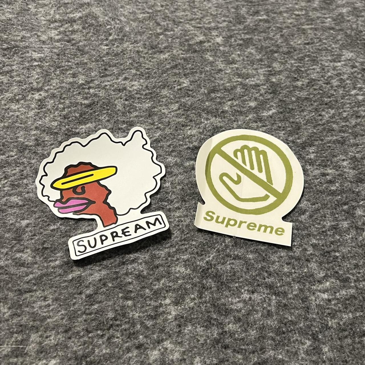 Supreme Green and Yellow Stickers | Depop