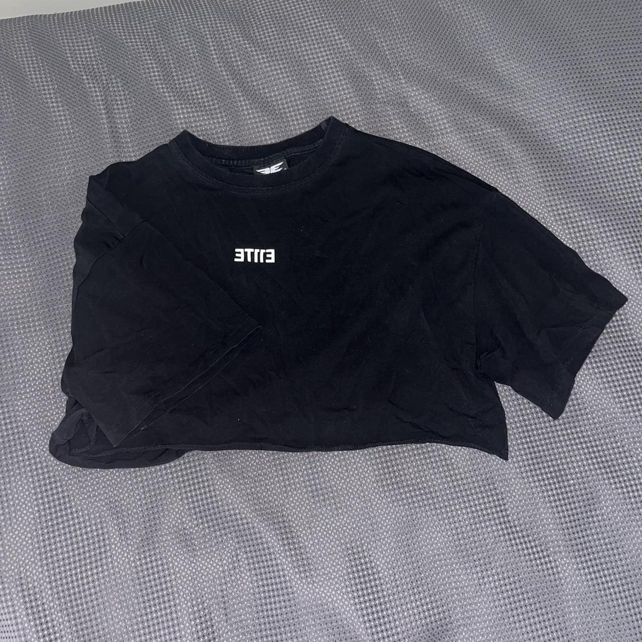 Elite Eleven black crop tee size small worn once - Depop
