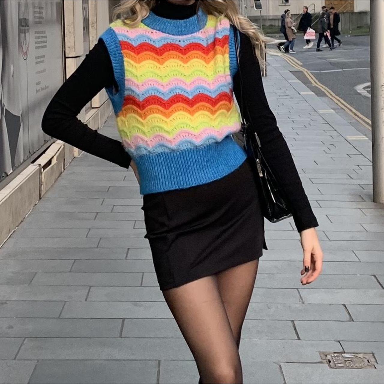 ZARA COLOURFUL SWEATER VEST 💙 very warm - perfect... - Depop