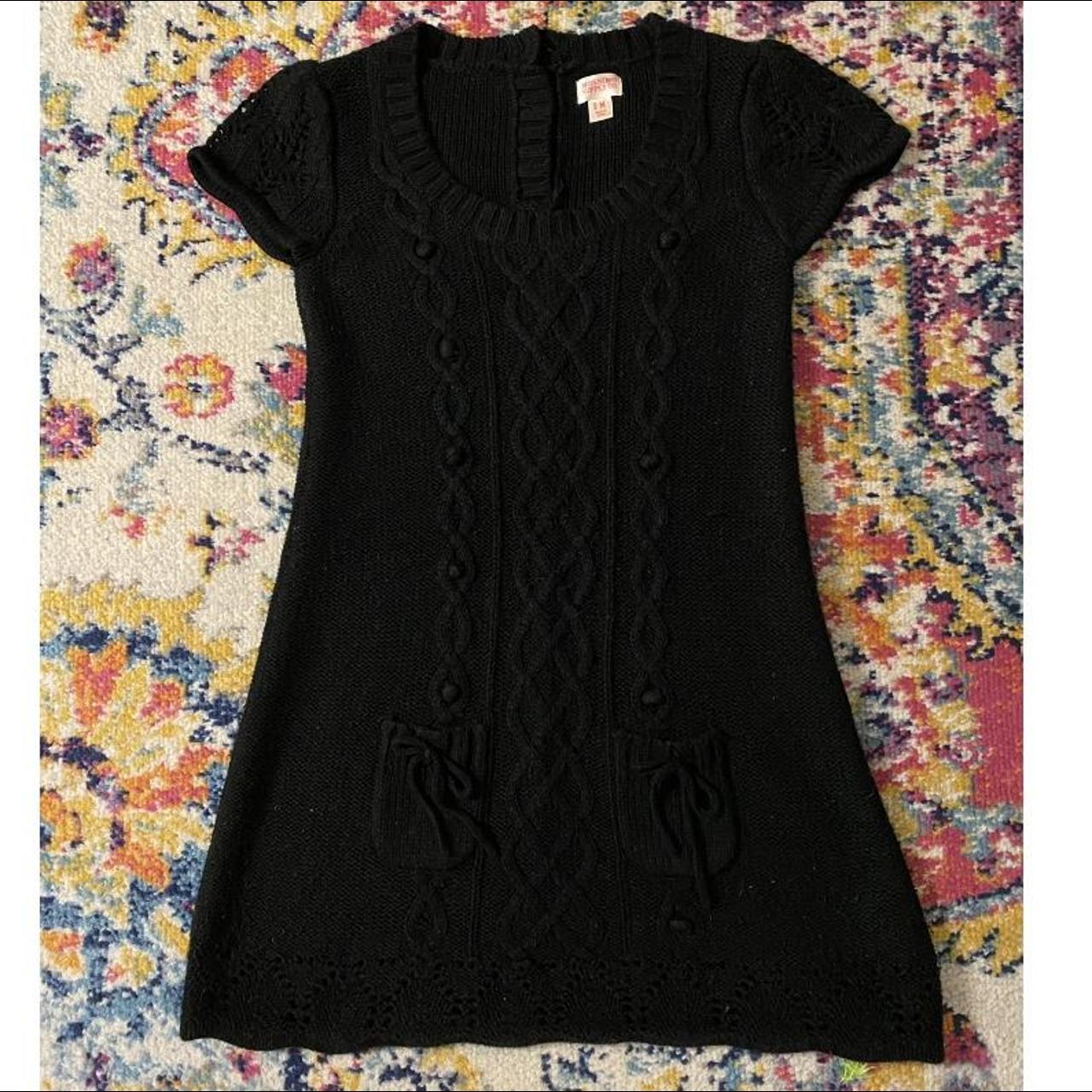 Knit black mini dress - Depop
