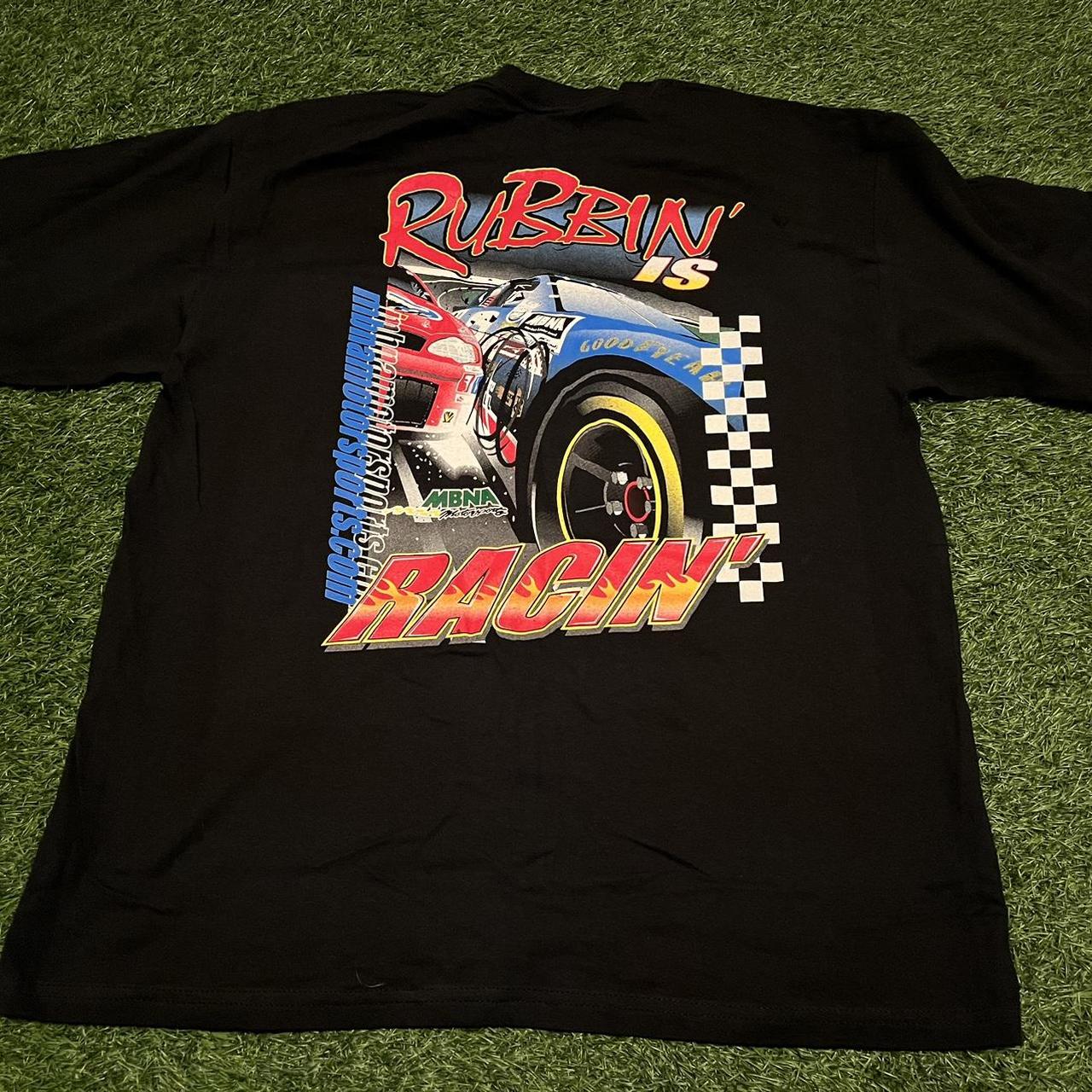 NASCAR Rubbin' is Racin' black and red Short sleeve... - Depop