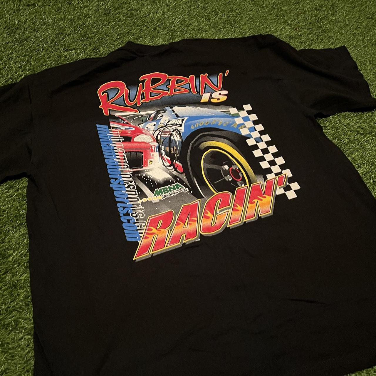 NASCAR Rubbin' is Racin' black and red Short sleeve... - Depop