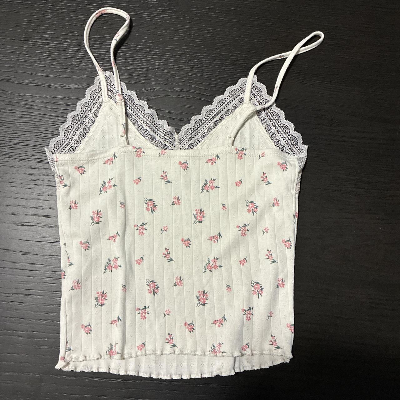 White floral lace cami top #floral #camitop... | Depop