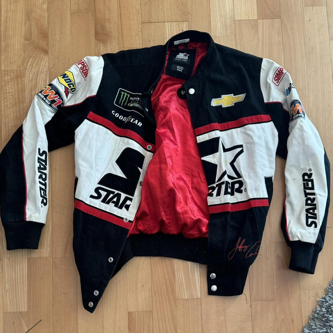 Super cool vintage NASCAR racing jacket in black and... - Depop