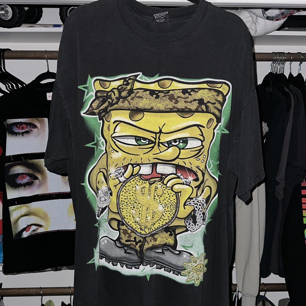 vintage gangster SpongeBob SquarePants RAP tee... | Depop