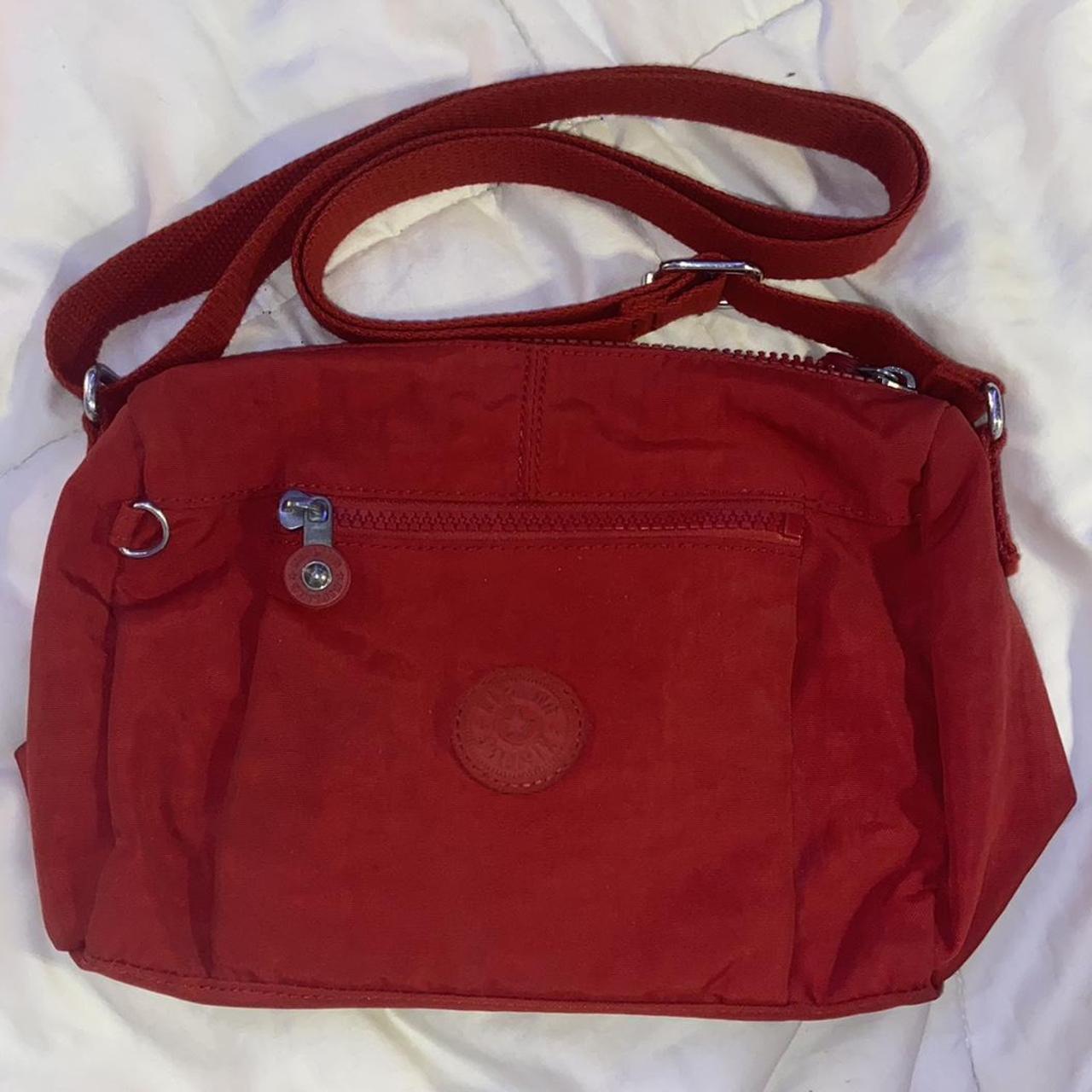 Bright red Kipling Crossbody bag! Super spacious,... - Depop