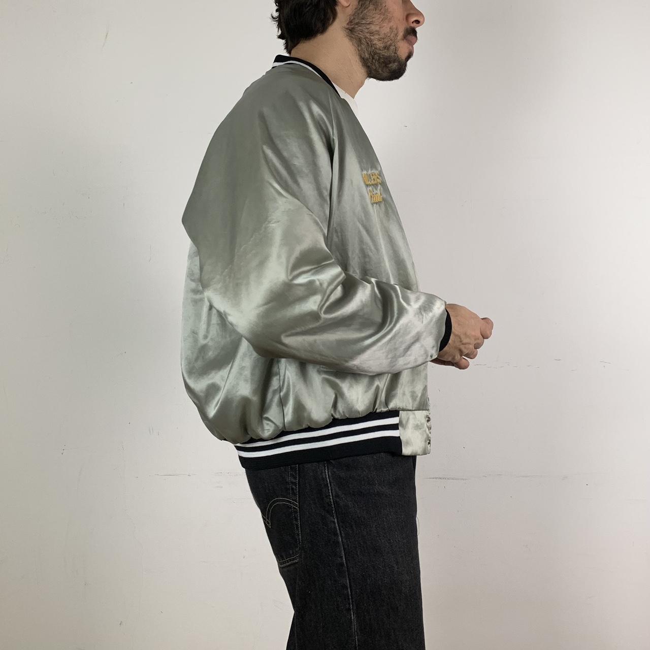 American Vintage Men's Silver and Grey Jacket | Depop