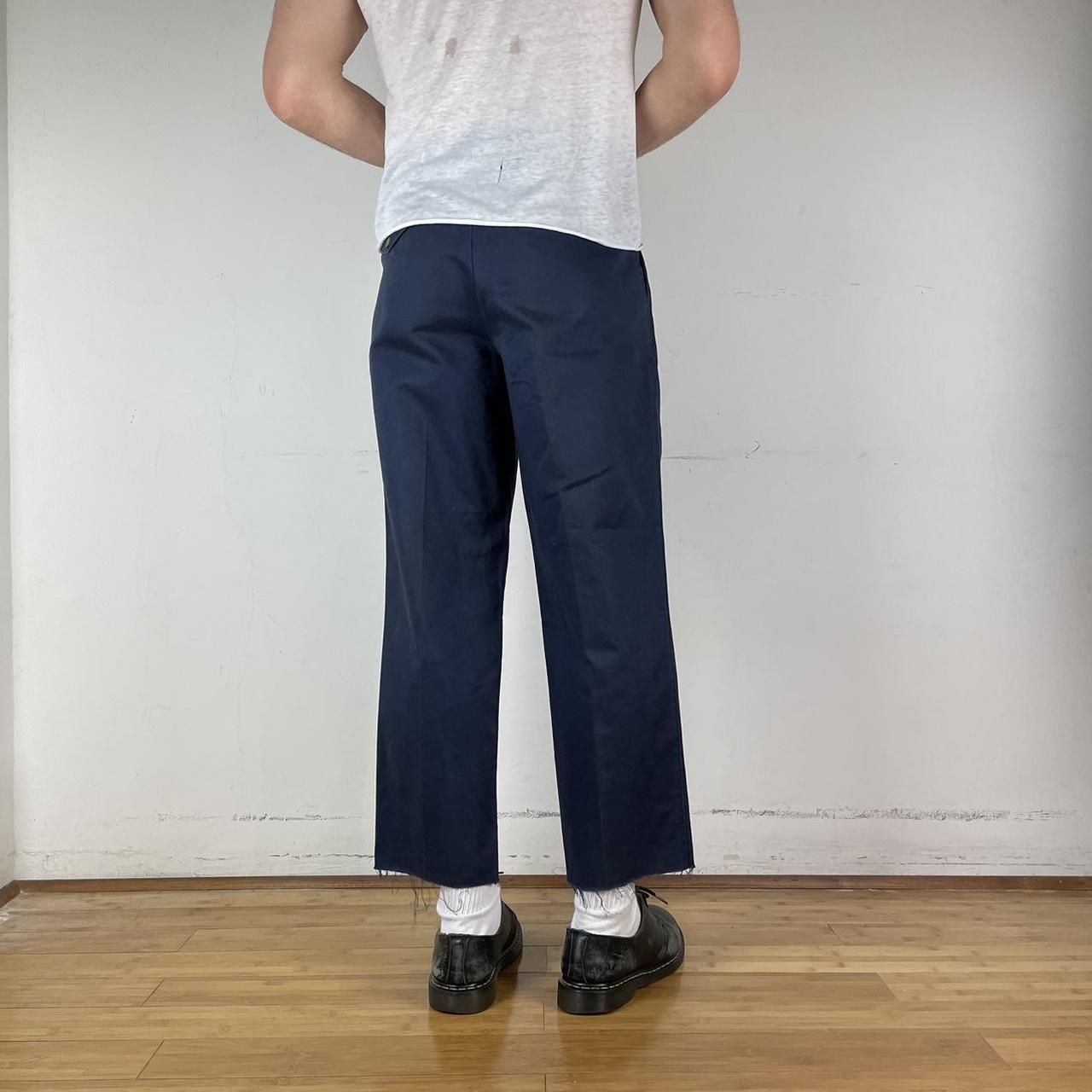 90S VINTAGE DOCKERS NAVY BLUE PLEATED TWILL PANTS ①... - Depop