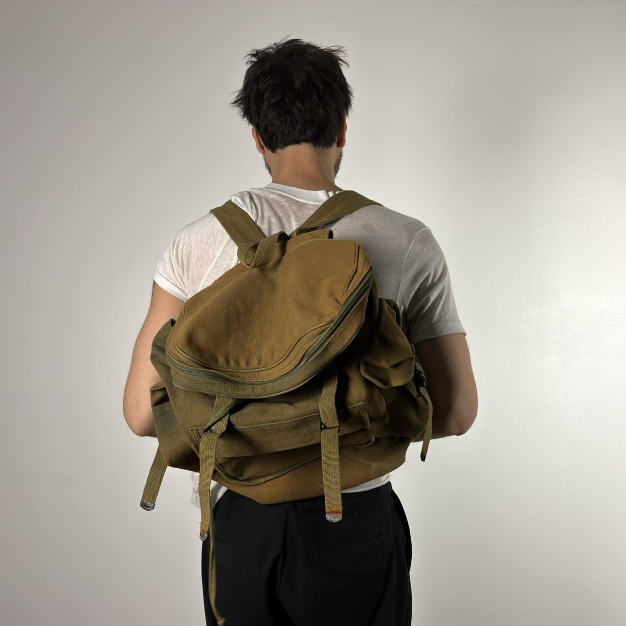 VINTAGE MILITARY ARMY BACKPACK ① heavyweight duck... - Depop