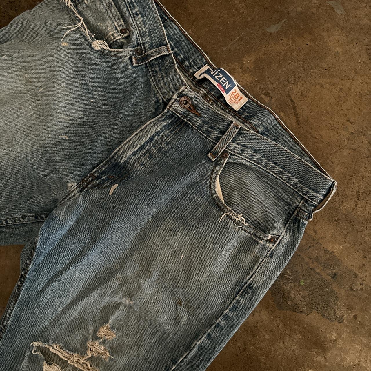 DENIZEN BY LEVIS TRASHED PUNK BLUE JEANS ① light... - Depop