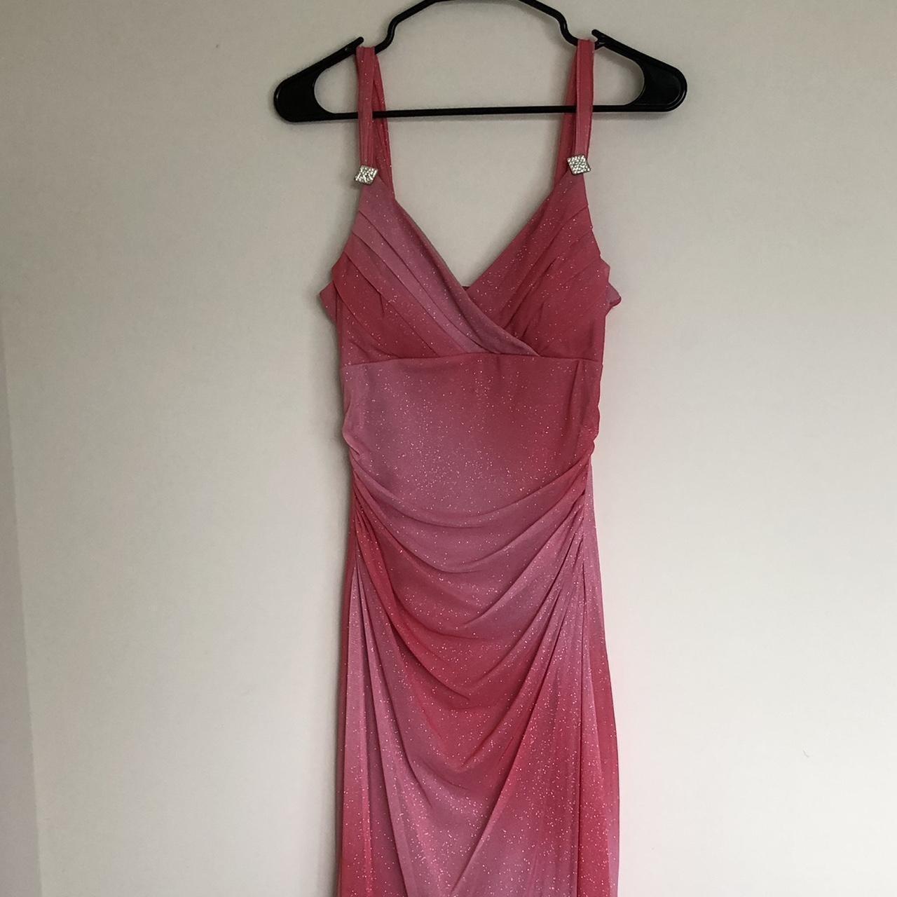 Flowy y2k pink ombré prom dress Midi Size small... - Depop