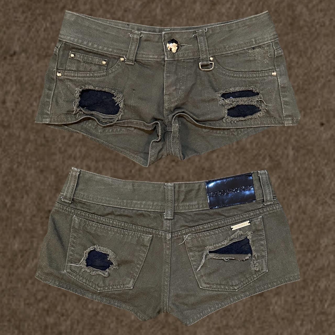 lip service gyaru khaki low waist mini shorts • one... - Depop