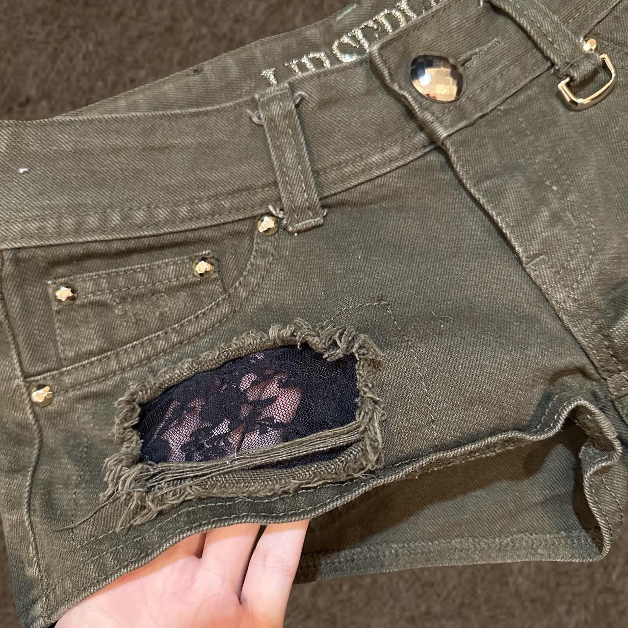 lip service gyaru khaki low waist mini shorts • one... - Depop