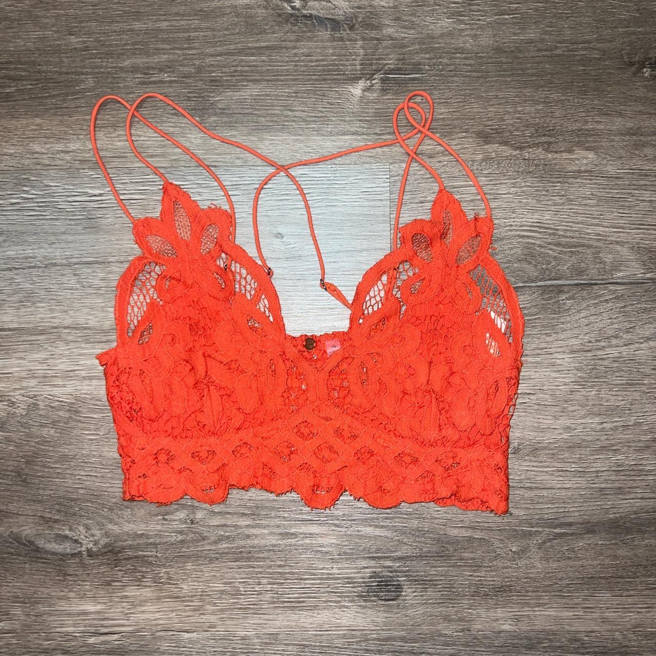 Free People Women's Orange Bra | Depop