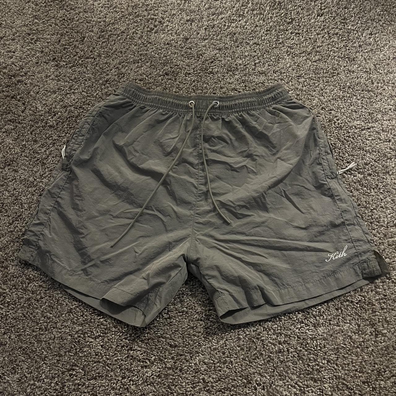 kith garment washed nylon active short condition:... - Depop