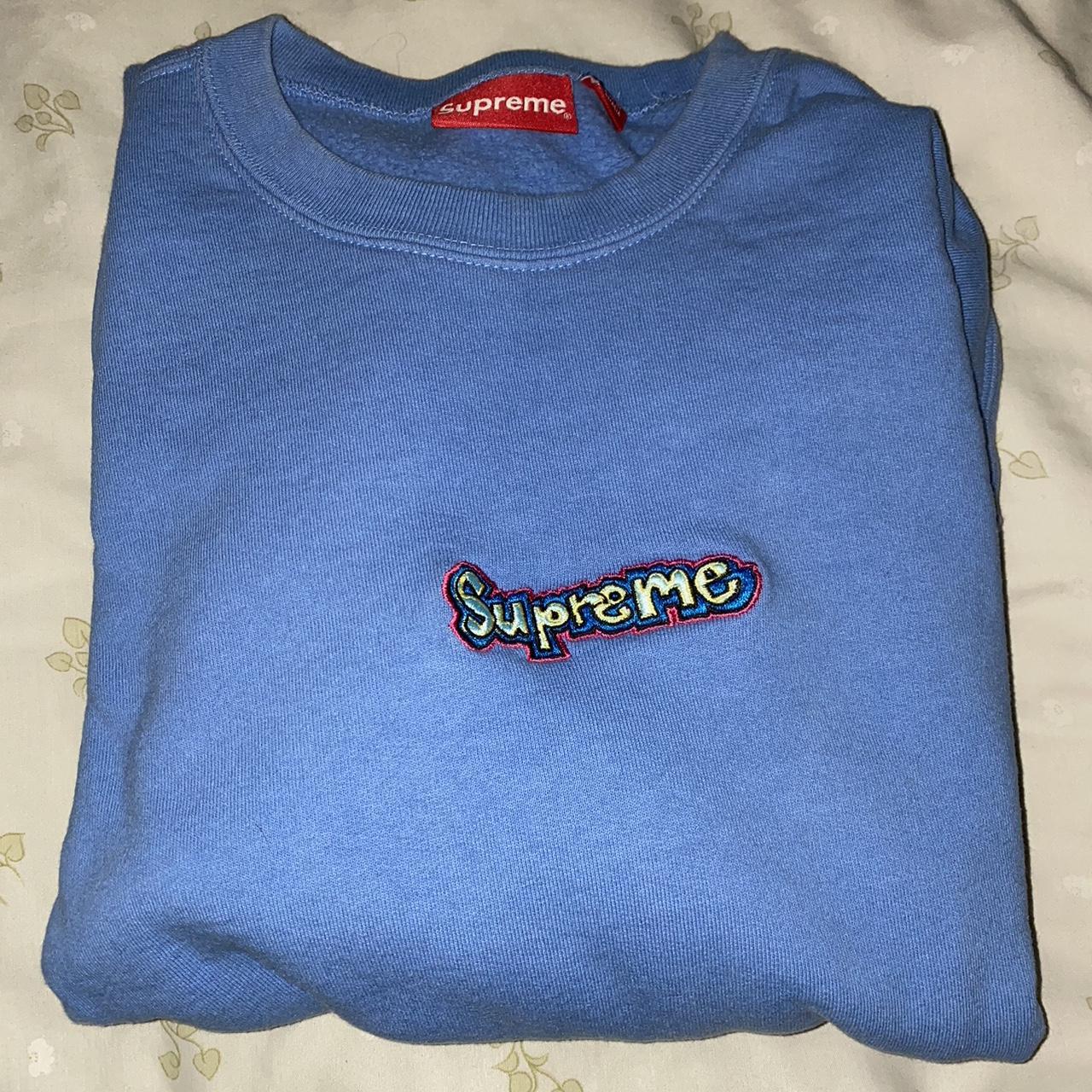 Gonz light blue supreme sweatshirt sweater jumper... - Depop