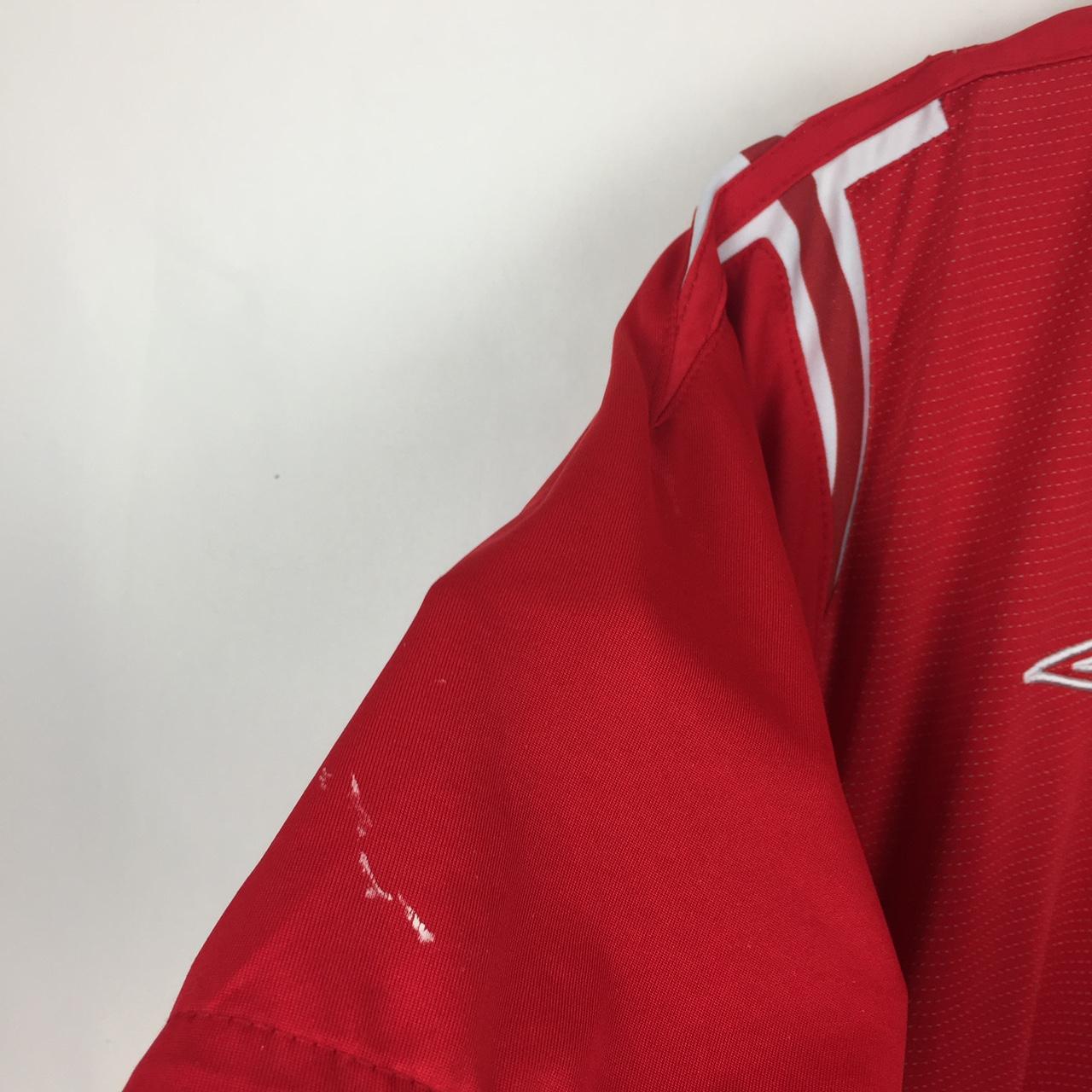 Red Umbro England Football Shirt Embroidered badge... - Depop