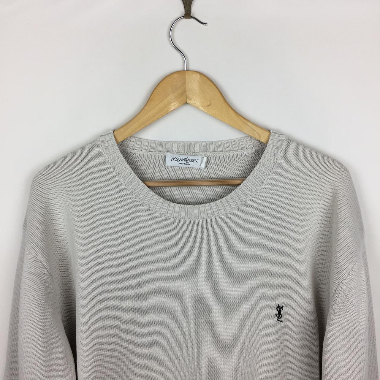 Cream Yves Saint Laurent YSL Knit Jumper Black. Depop