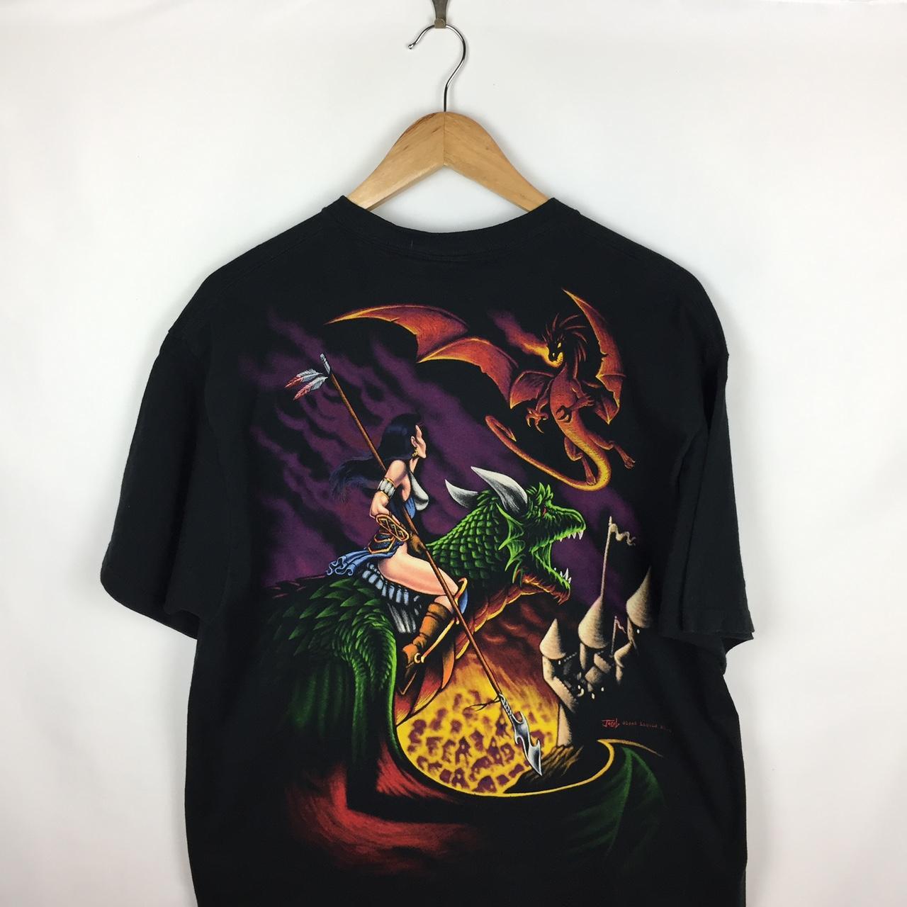 Rare 1998 Liquid Blue Dragon Graphic Shirt Size:... - Depop