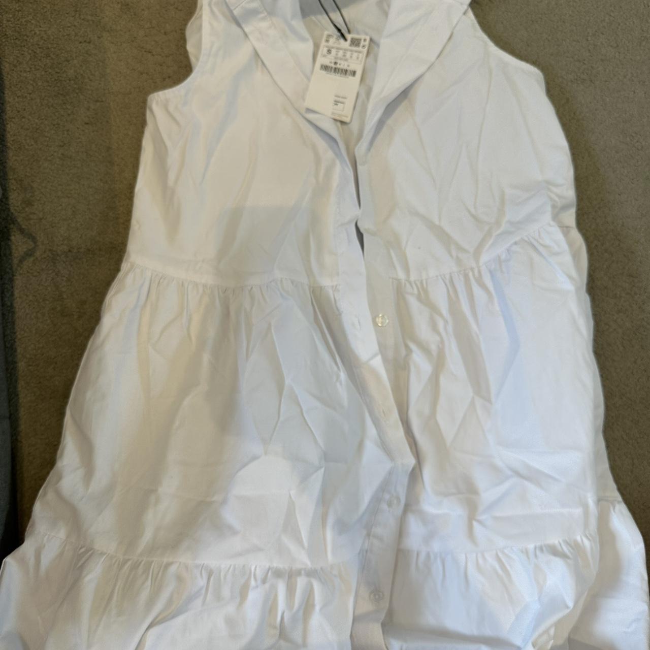White linen shirt dress With tags Button drill dress | Depop