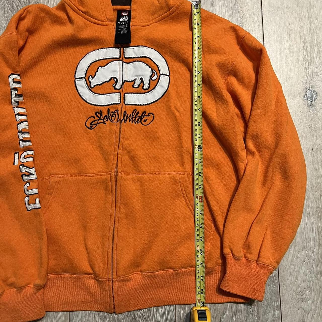 Ecko Unltd Orange Zip Up Hoodie (Size L) - Depop