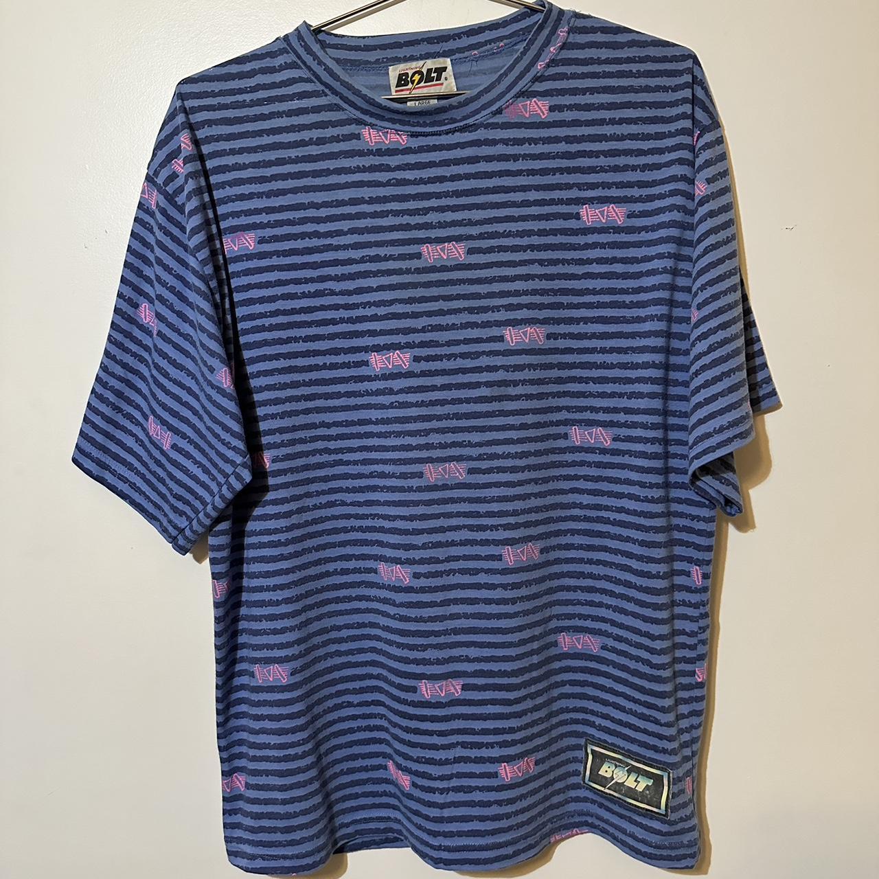 Vintage 80s Lightning Bolt Surf Tee AOP - Depop