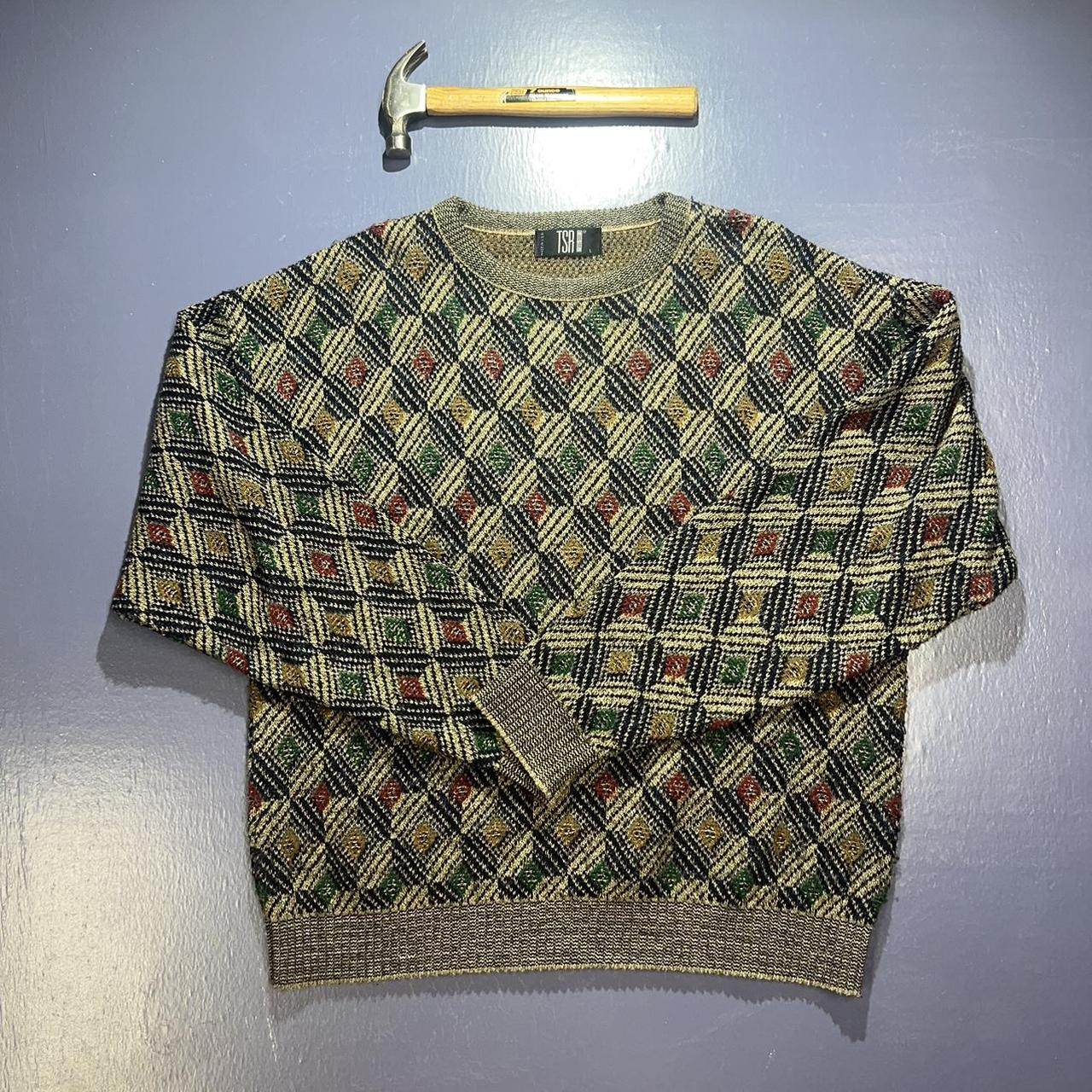 tsr formal diamond pattern sweater great... - Depop