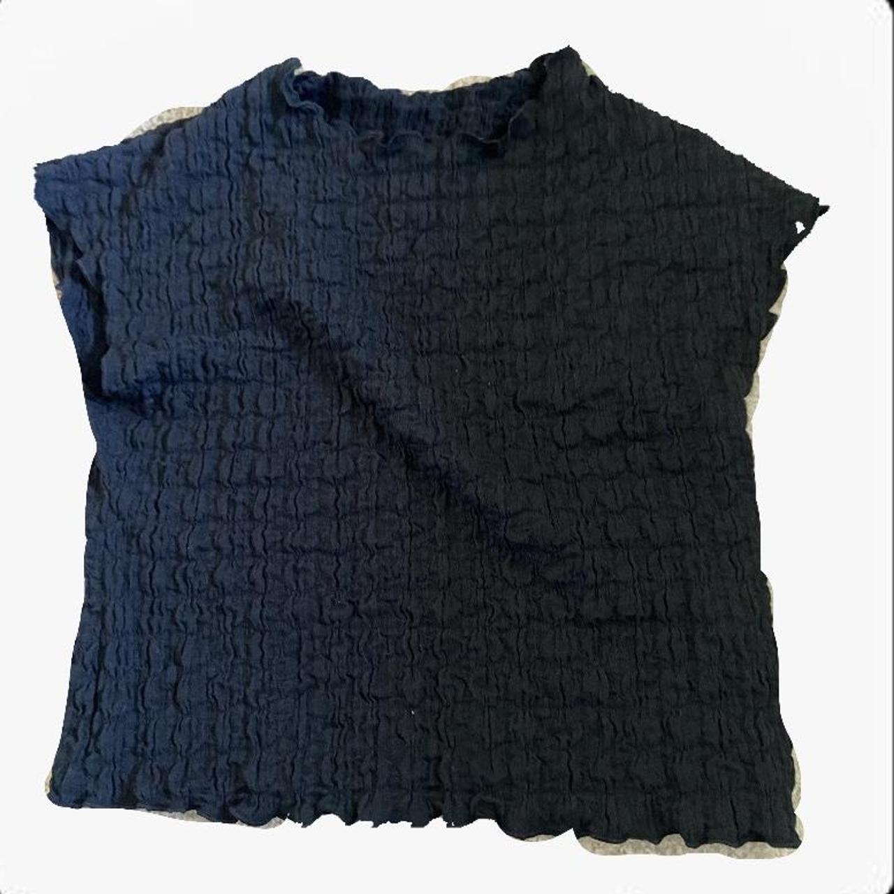 zara black scrunch shirt never before worn, perfect... - Depop