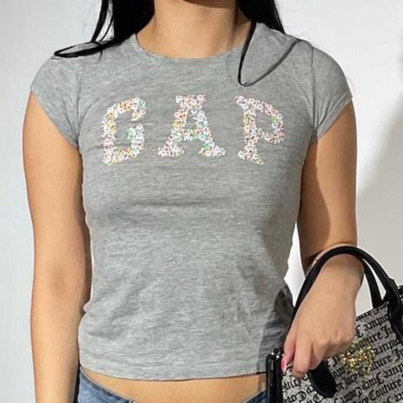 00s VINTAGE GREY GAP BABY TEE 🌸 lowrise jeans & cap... - Depop