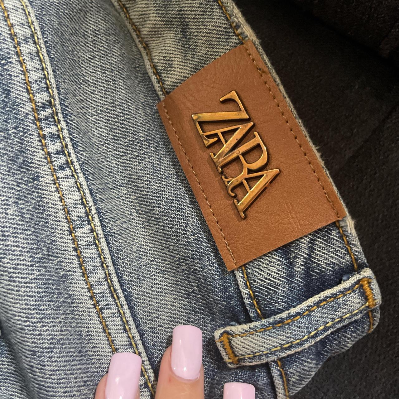 zara womens calm fit jeans🩶 size 04 no signs of wear... - Depop