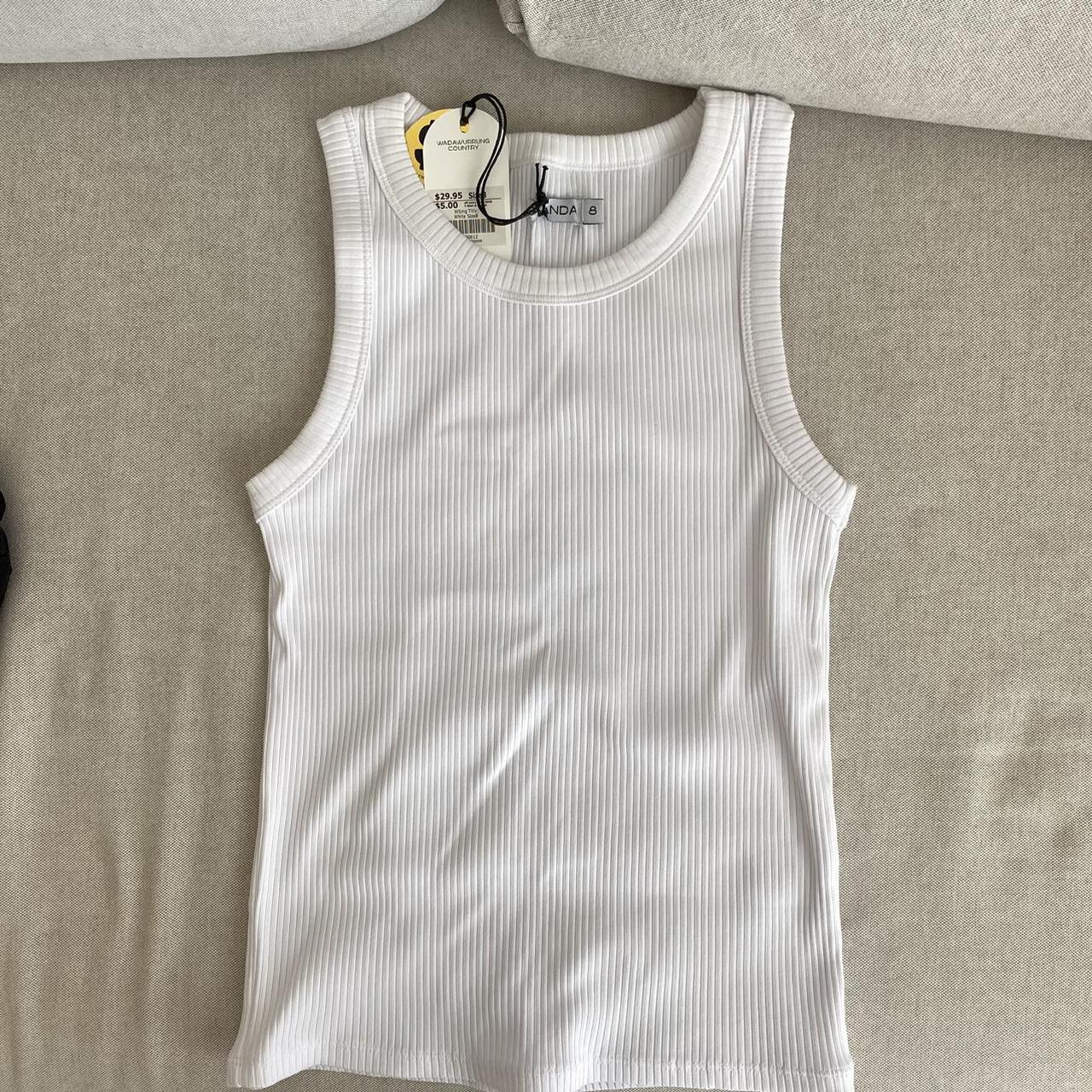 white tank from ghanda! i’ve never worn! size:xs - s - Depop