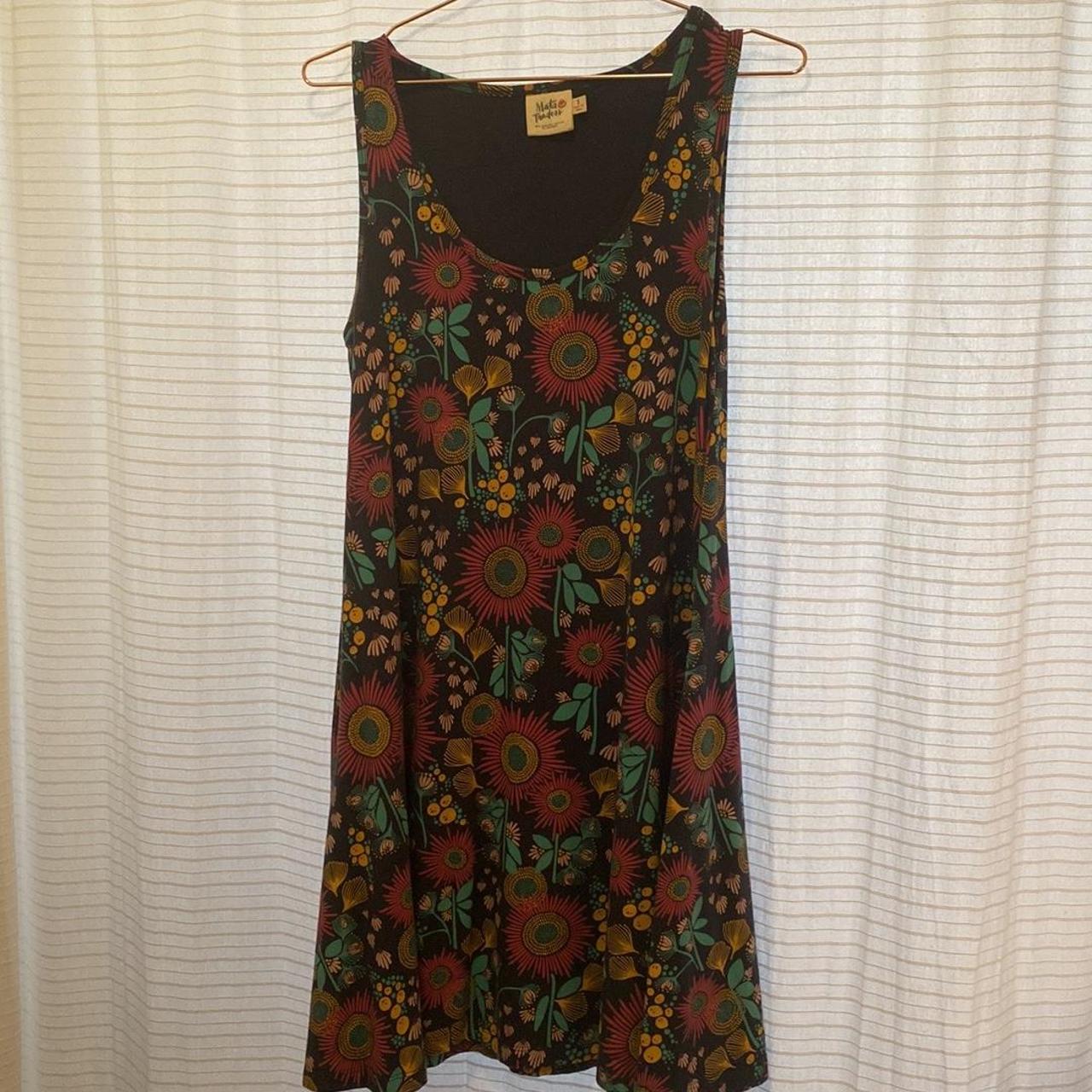 ModCloth Women's Blue and Yellow Dress | Depop