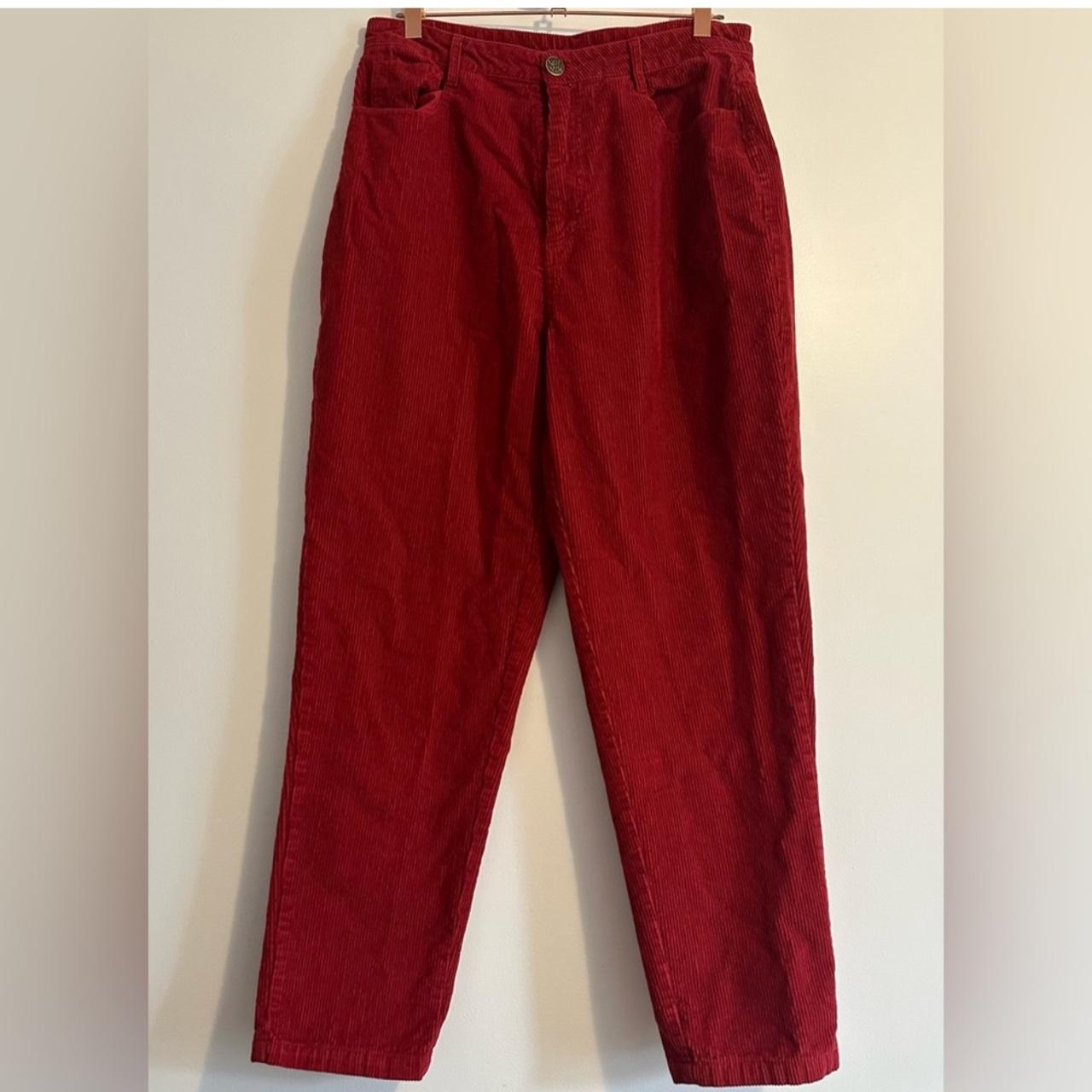 Nice red corduroy trousers from ethical brand Lucy &... - Depop