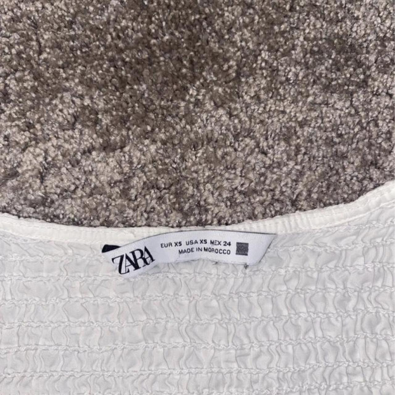 zara white ruffled top worn once still good... - Depop