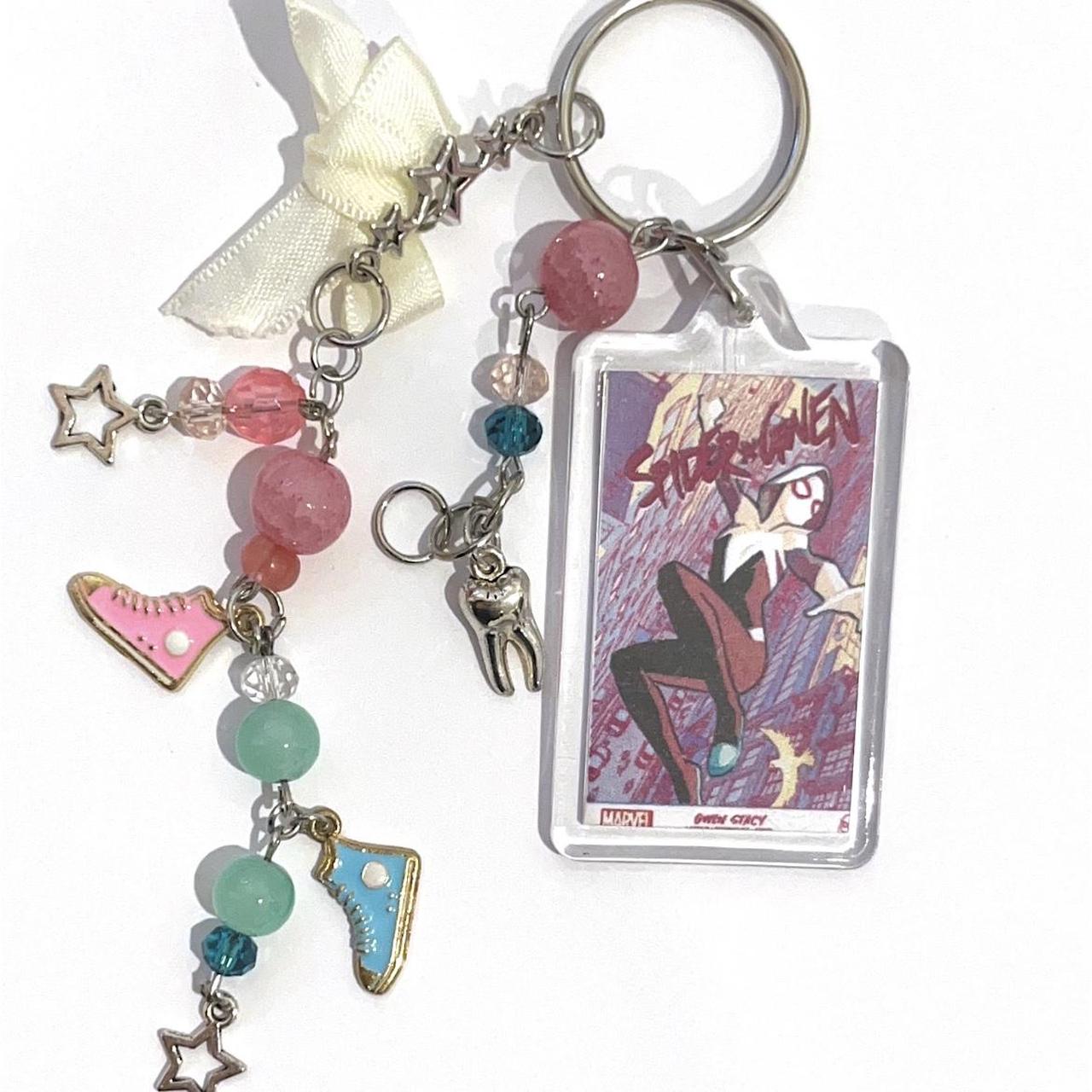 SpiderGwen into the spiderverse keychain Gwen Stacy... - Depop