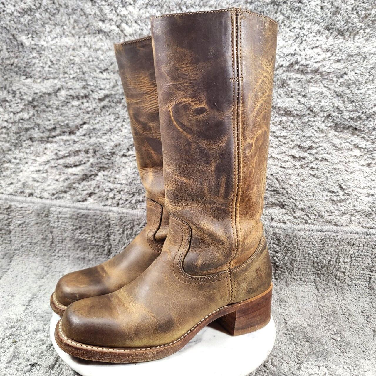 Frye Campus Boots Womens 8.5 Brown Square Toe 14L... - Depop