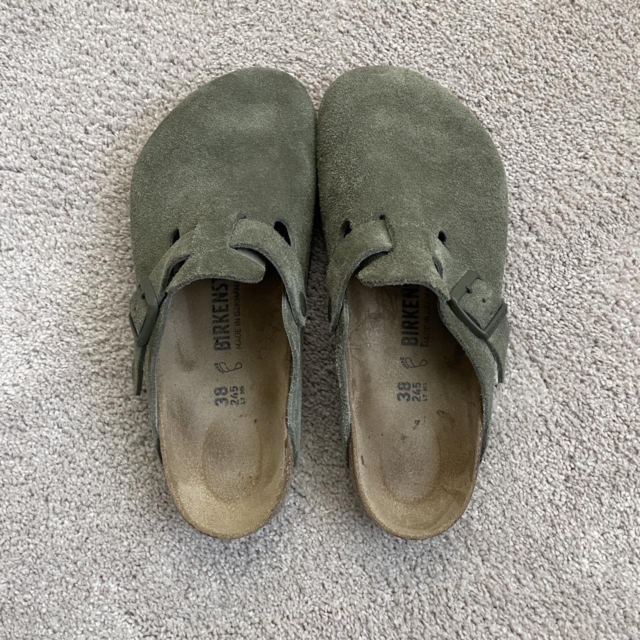 Boston Birkenstocks colorway Thyme in green suede!... - Depop